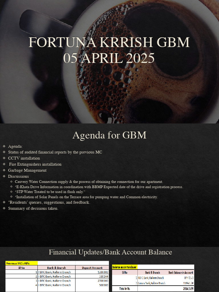 FORTUNA KRRISH GBM Agenda | PDF