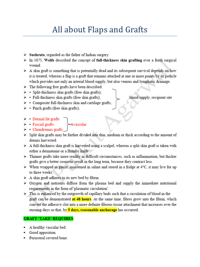 All About Flaps & Grafts | PDF | Circulatory System | Human Anatomy