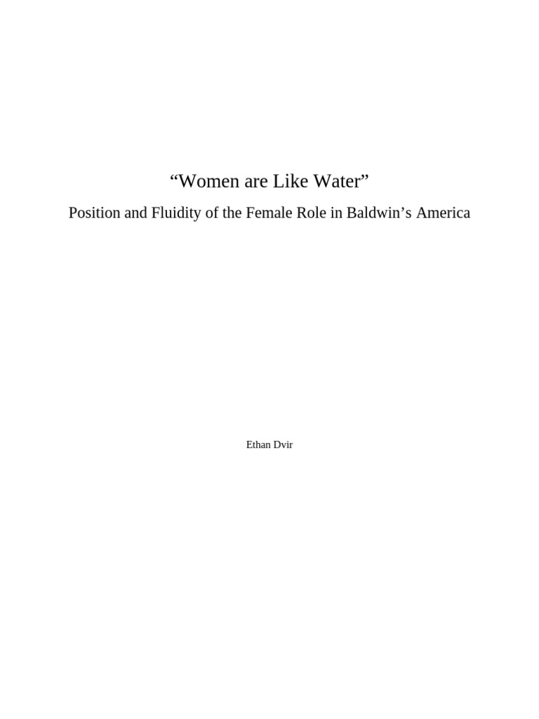 Women Are Like Water - Writing Sample - Ethan Dvir | PDF | Masculinity | Femininity
