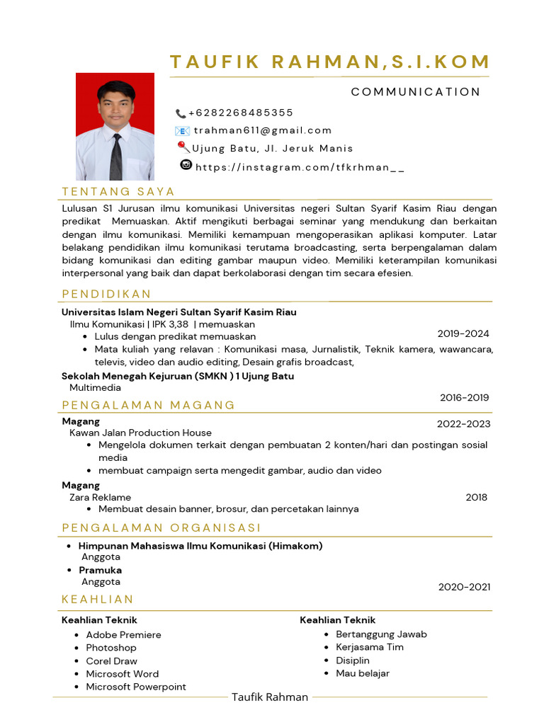 CV Taufik Rahman_ | PDF