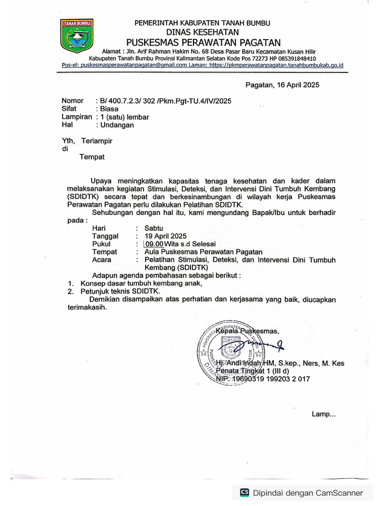 Undangan Pelatihan Sdidtk | PDF