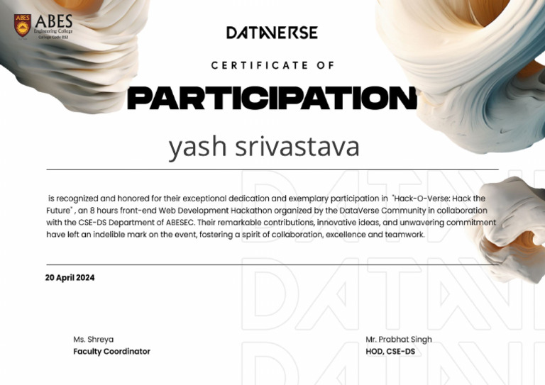 Certificate ABESEC | PDF