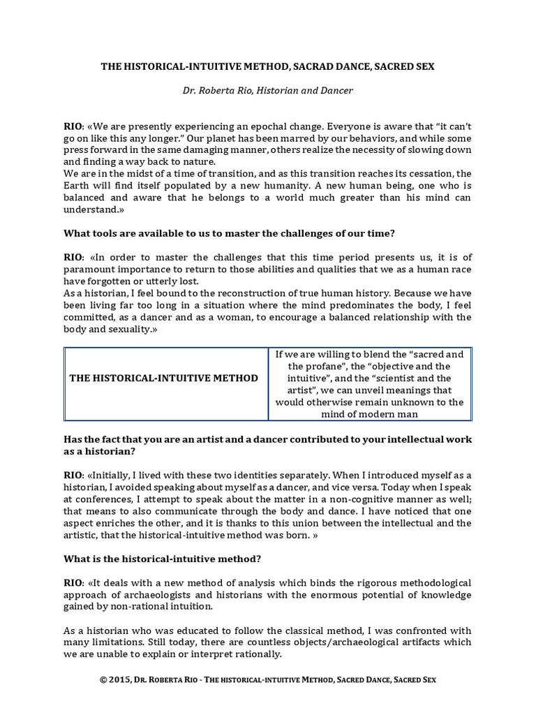The Historical Intuitiv Method Sacred Da | PDF | Dances | Prayer