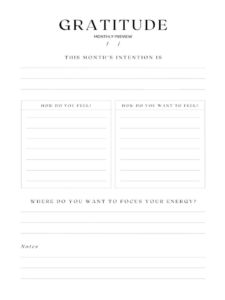 Monthly Gratitude Journal | PDF