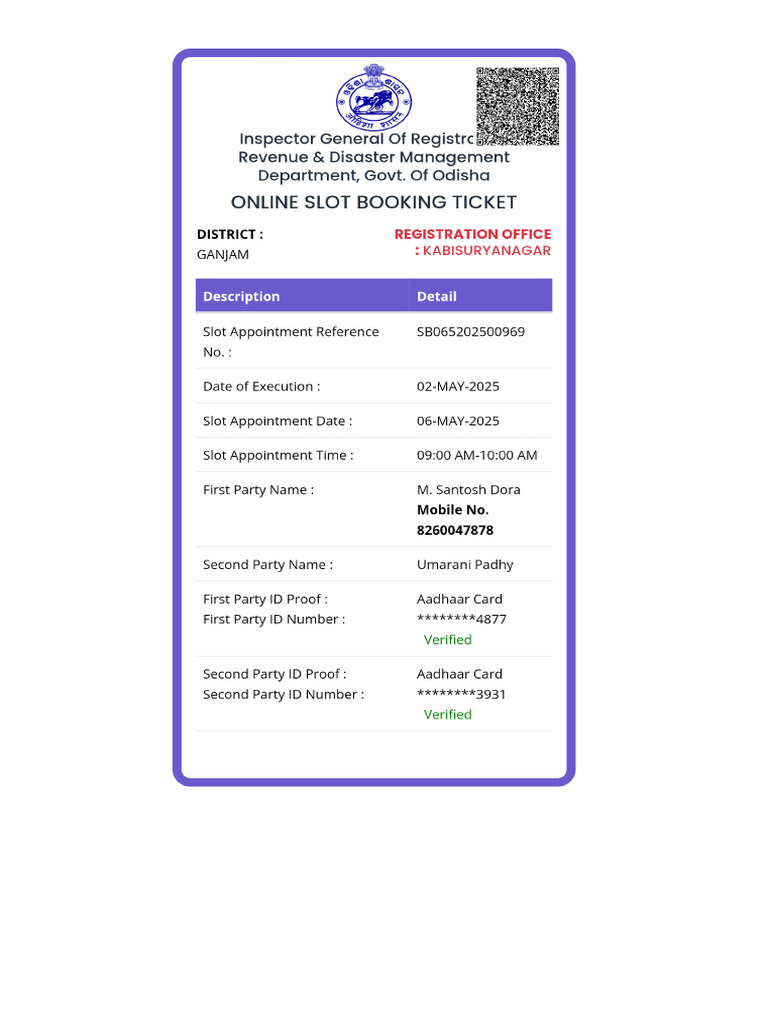 Slot Appointment | PDF