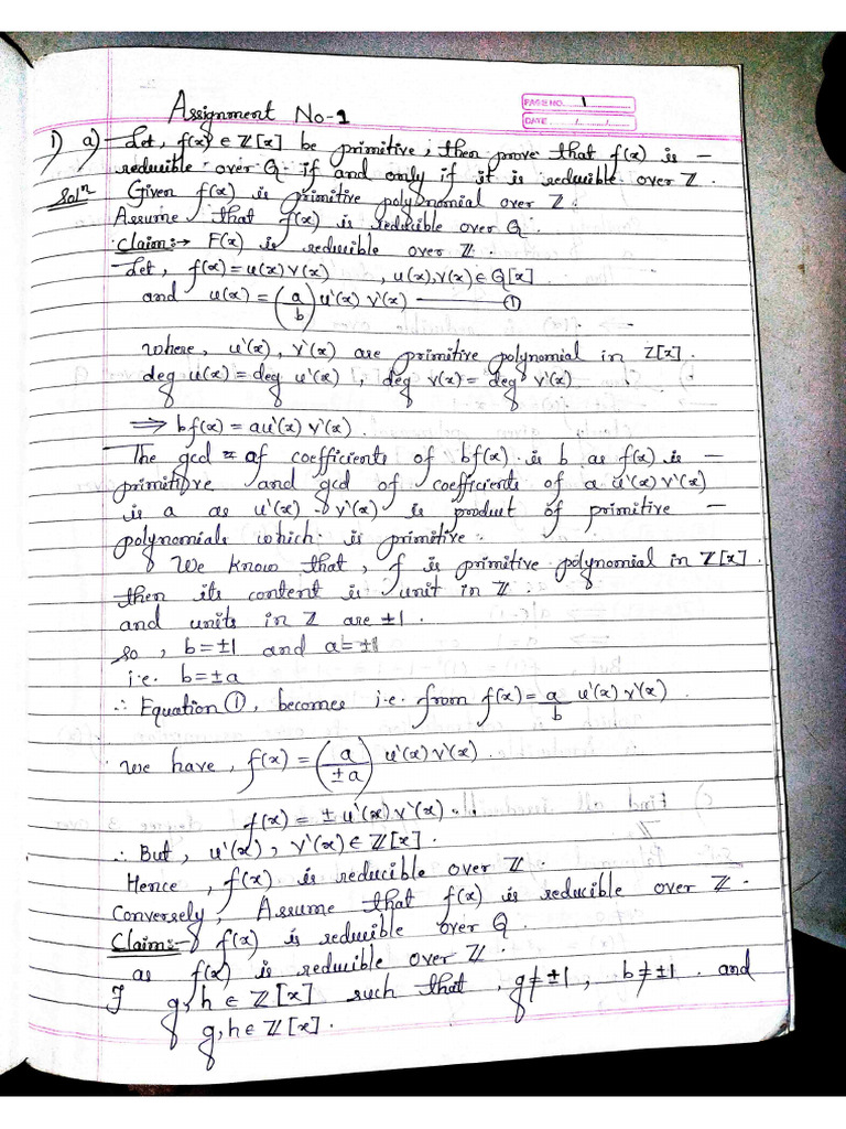 Field Theory Assignment@ | PDF