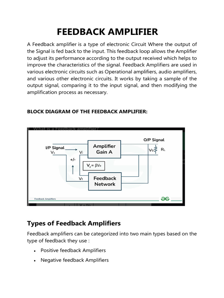 Feedback and Tuned Amplifiers | PDF | Amplifier | Feedback
