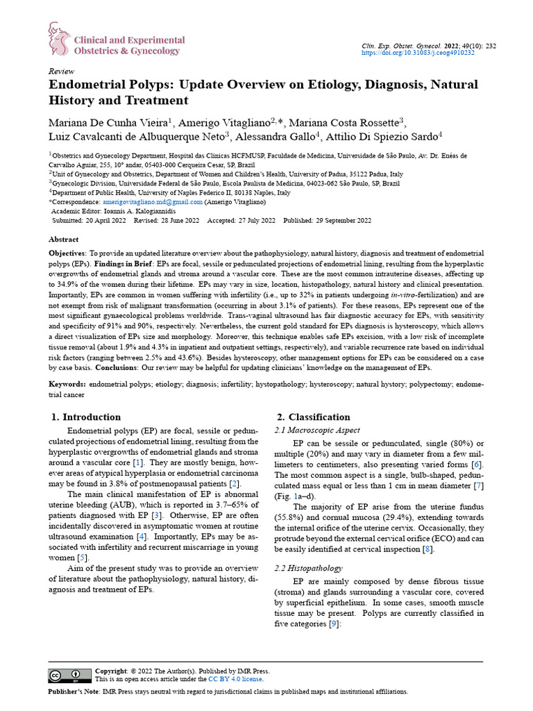 Endometrial Polyps: Diagnosis & Treatment Overview | PDF | Menopause ...