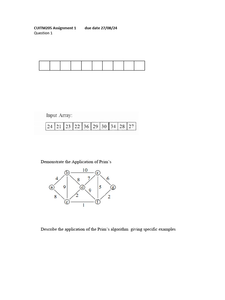 CUITM205 Assignment 1 AUG2024 | PDF
