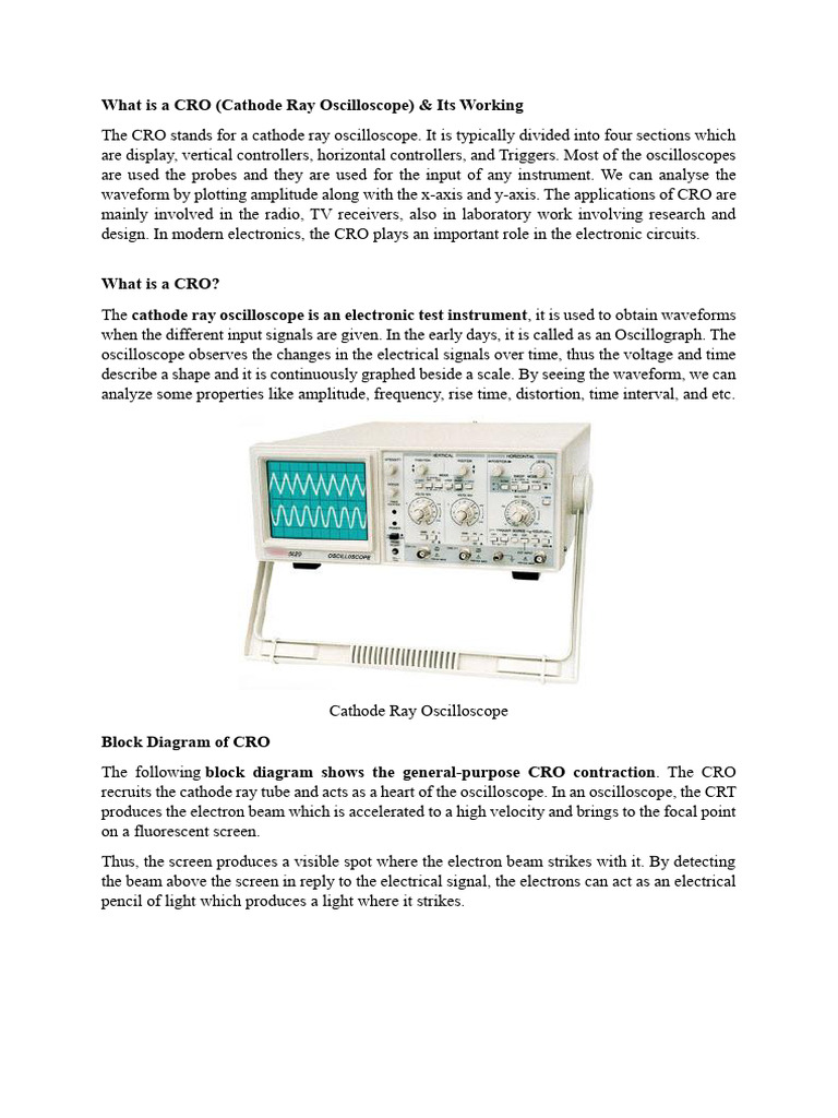 CRO and DSO | PDF | Vacuum Tube | Sampling (Signal Processing)