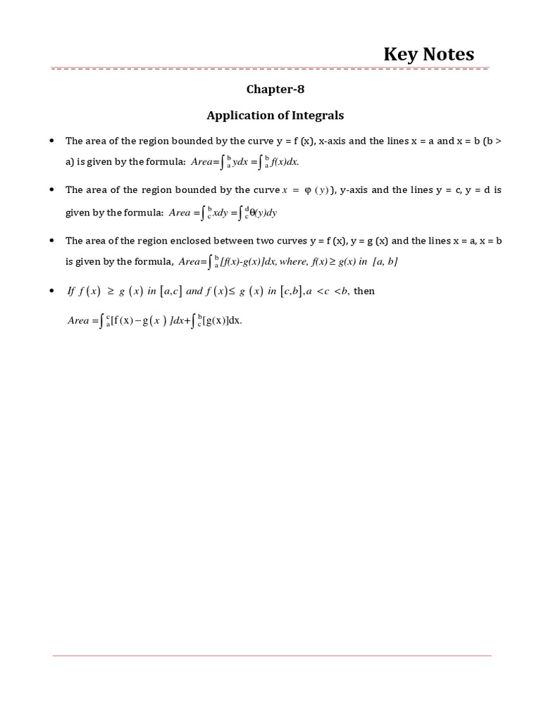 Chapter 8 Applications of Integrals | PDF