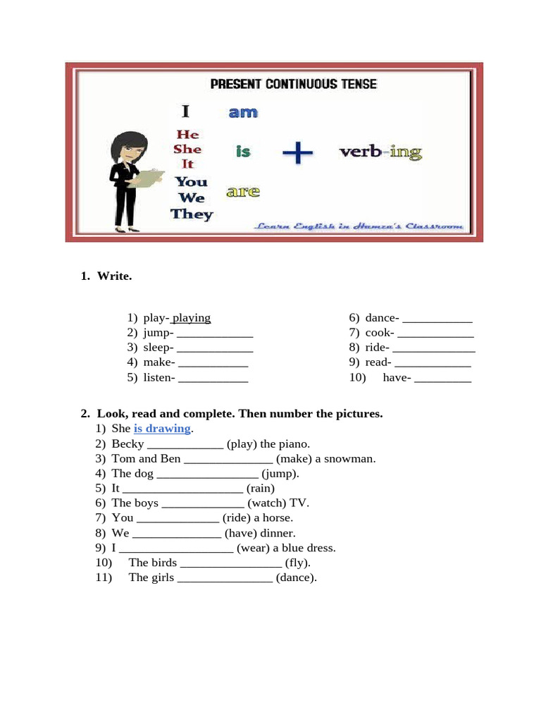 Present Continuous Affirmative | PDF