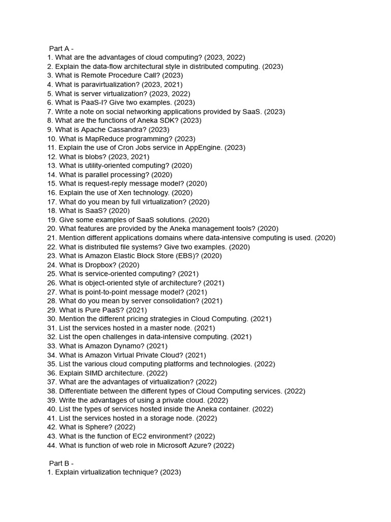 Cloud Computing Total Questions Pdf Cloud Computing Virtualization