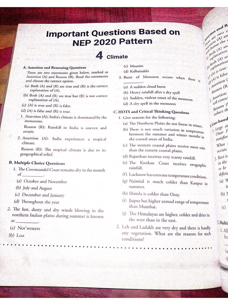 Hots and Critical Thinking Question of Geography All Chapters | PDF
