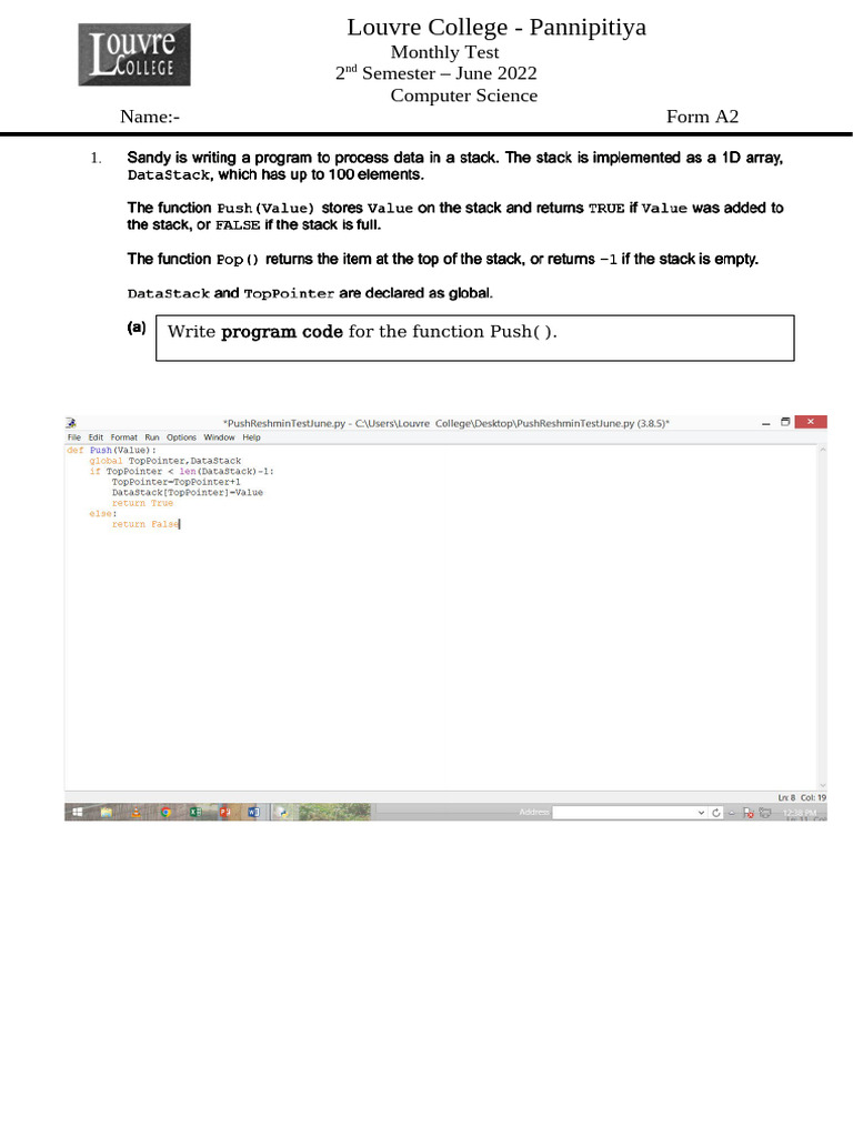A2 Computer Science Reshmin | PDF