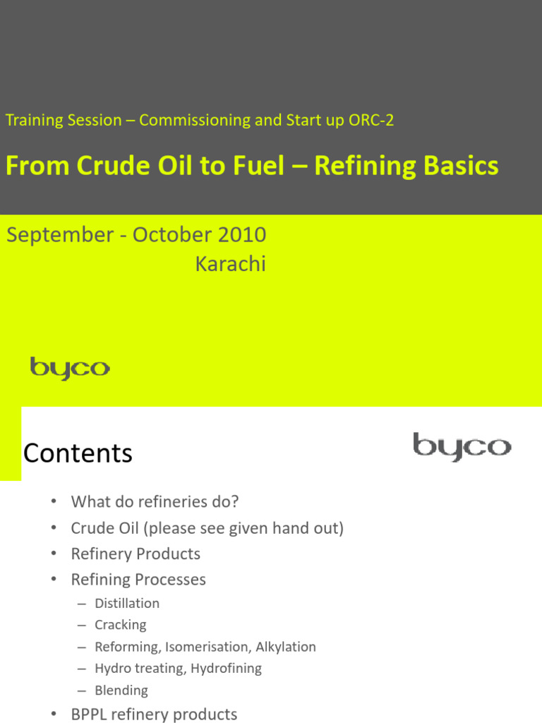 Crude Oil To Fuel - Refining Basic | PDF | Cracking (Chemistry) | Oil ...