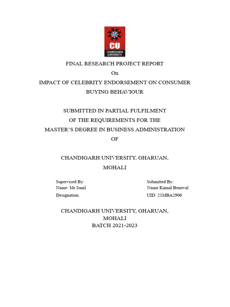 Final - Capstone Project - Report - Kamal Beniwal | PDF | Statistics | Sampling (Statistics)