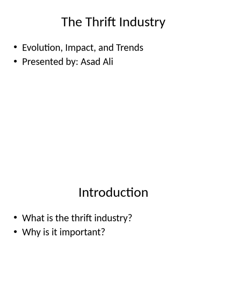 Simple Thrift Industry Presentation | PDF