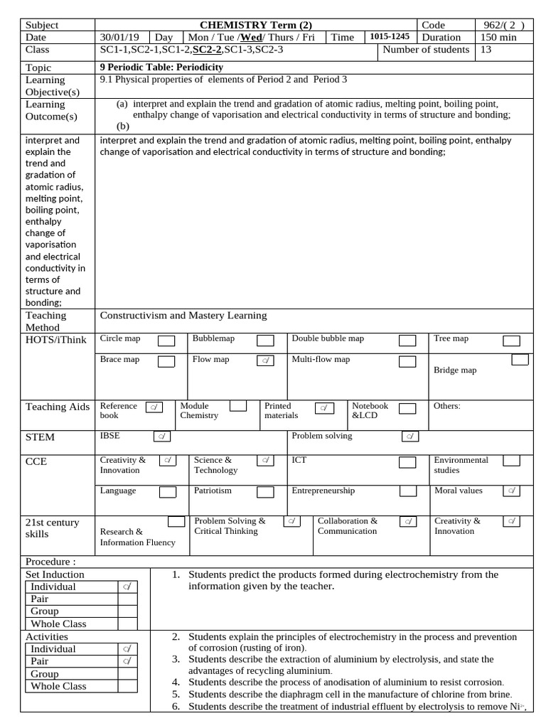 RPH Chem S2 2021 Chapter 9 | PDF | Corrosion | Electrochemistry