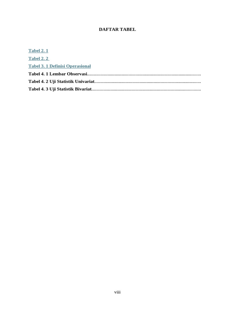 Daftar Tabel | PDF