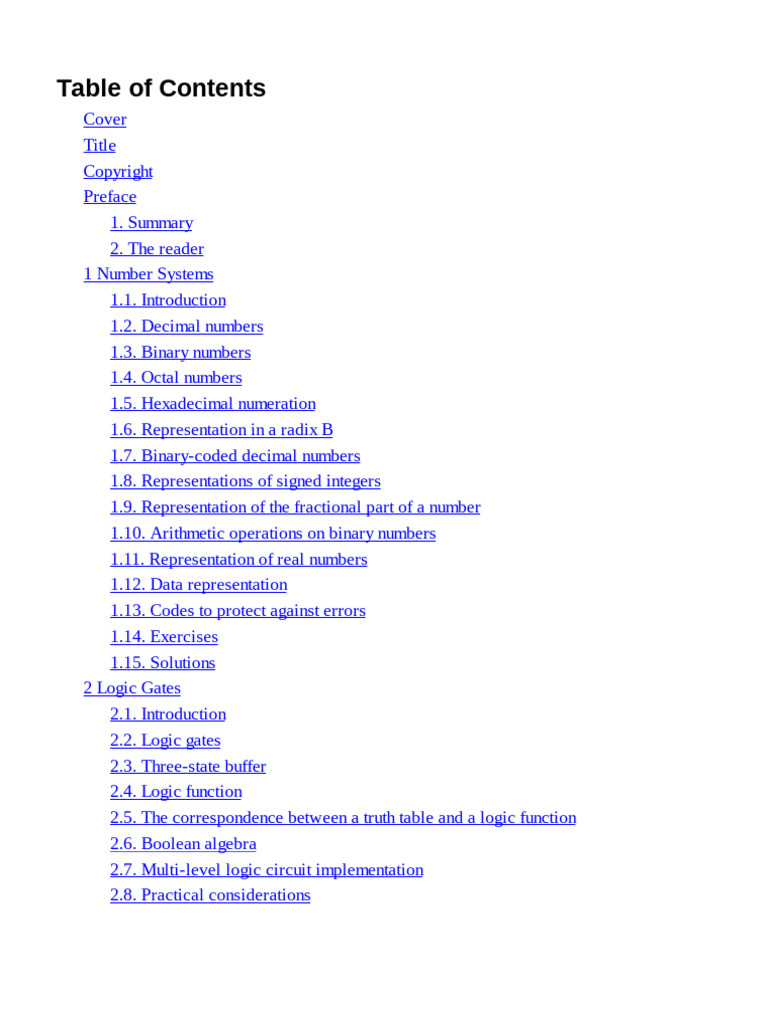 Digital Electronics 1 Combinational Logic Circuits - (Table of Contents) | PDF | Logic Gate ...