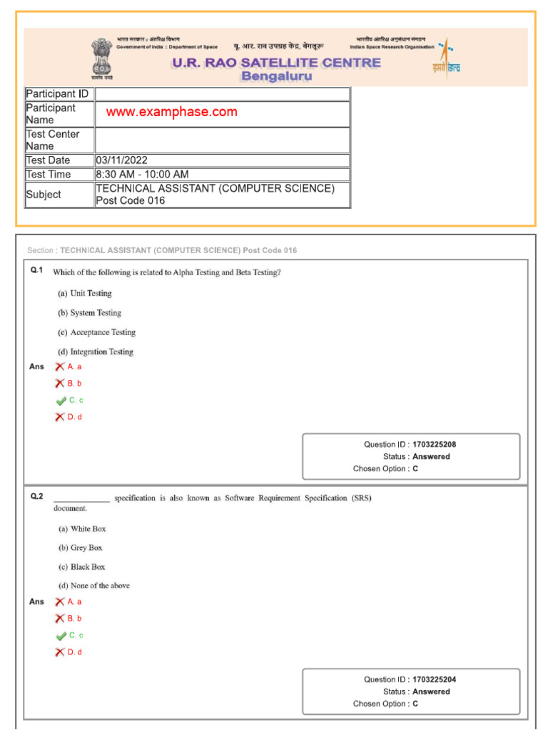 ISRO Computer Science Question Paper PDF | PDF
