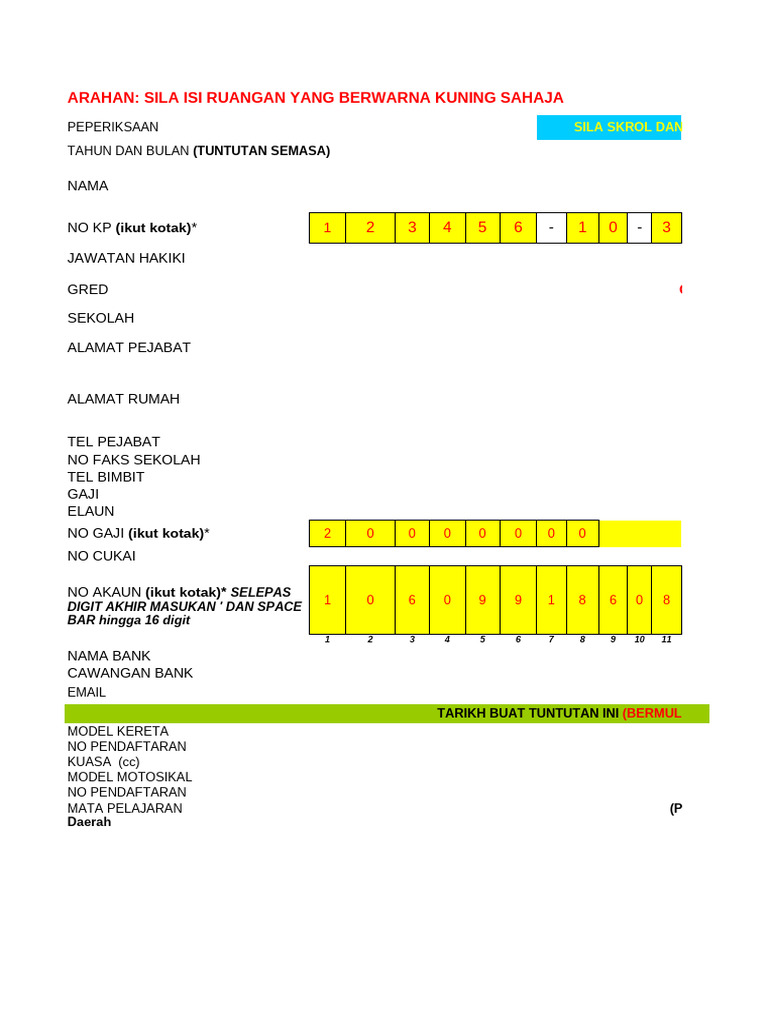 Contoh Tnt Perjalanan | PDF