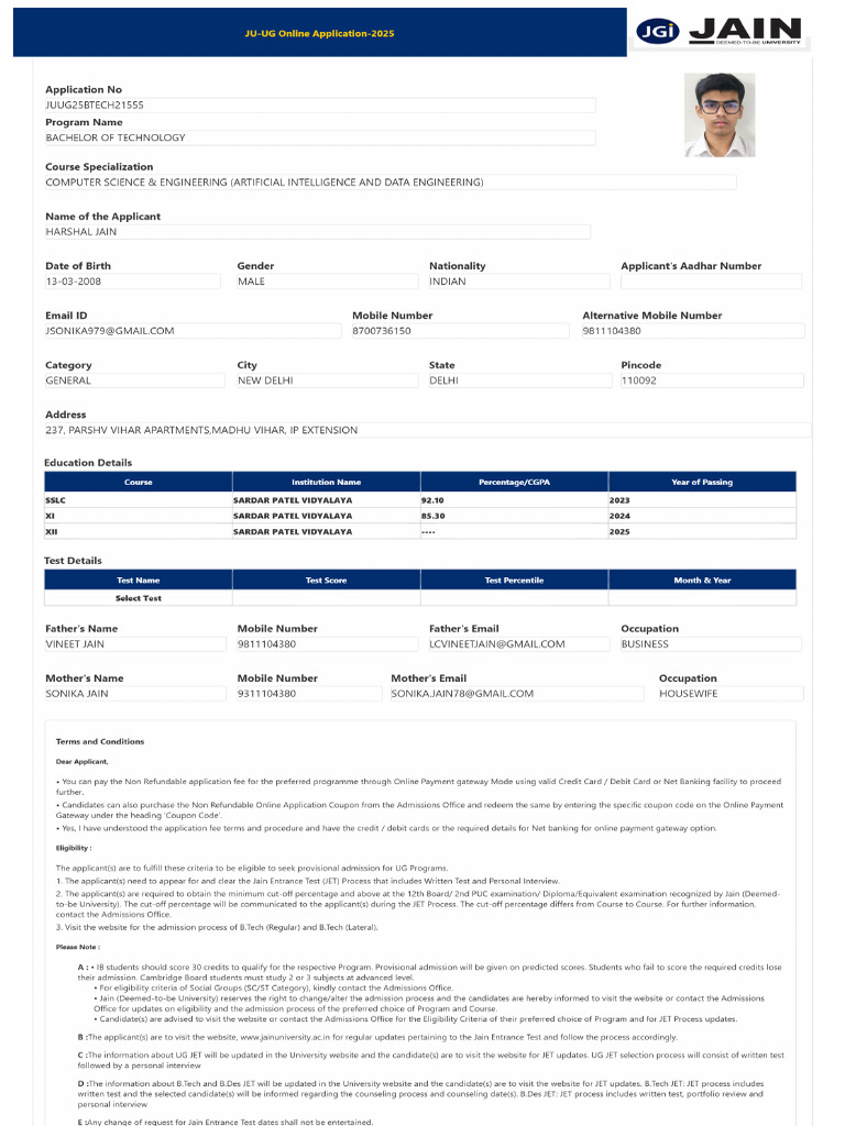 2025 11555 BTECH ApplicationForm | PDF