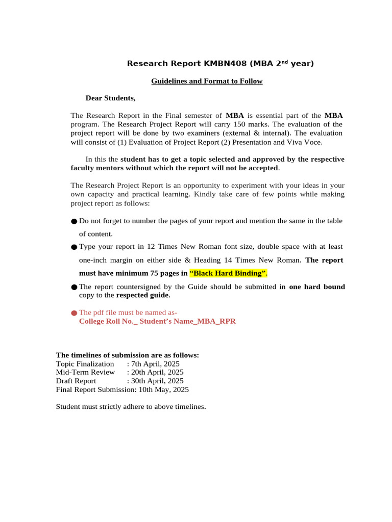 Final Research Project - Guidelines 2025 | PDF | Methodology | Scientific Method
