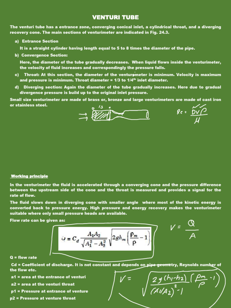 Pitot Tube and Venturi Flow Analysis | PDF | Flow Measurement ...