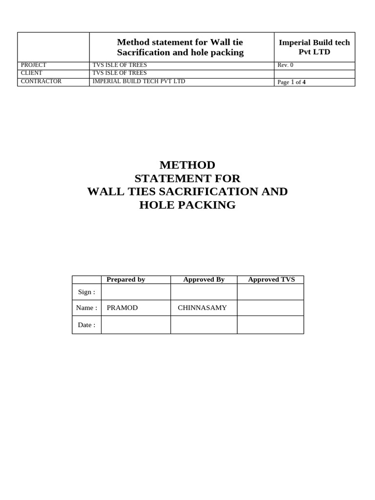 Method Statement For Gypsum Plastering | PDF | Metalworking | Building ...