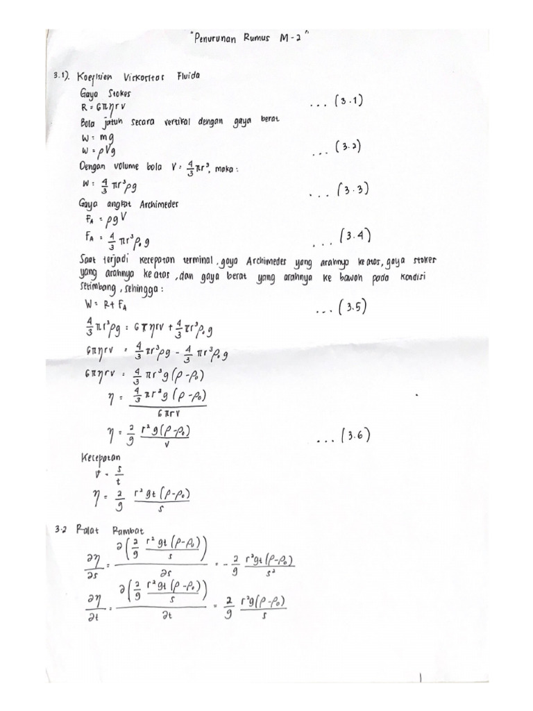 Penurunan Rumus | PDF