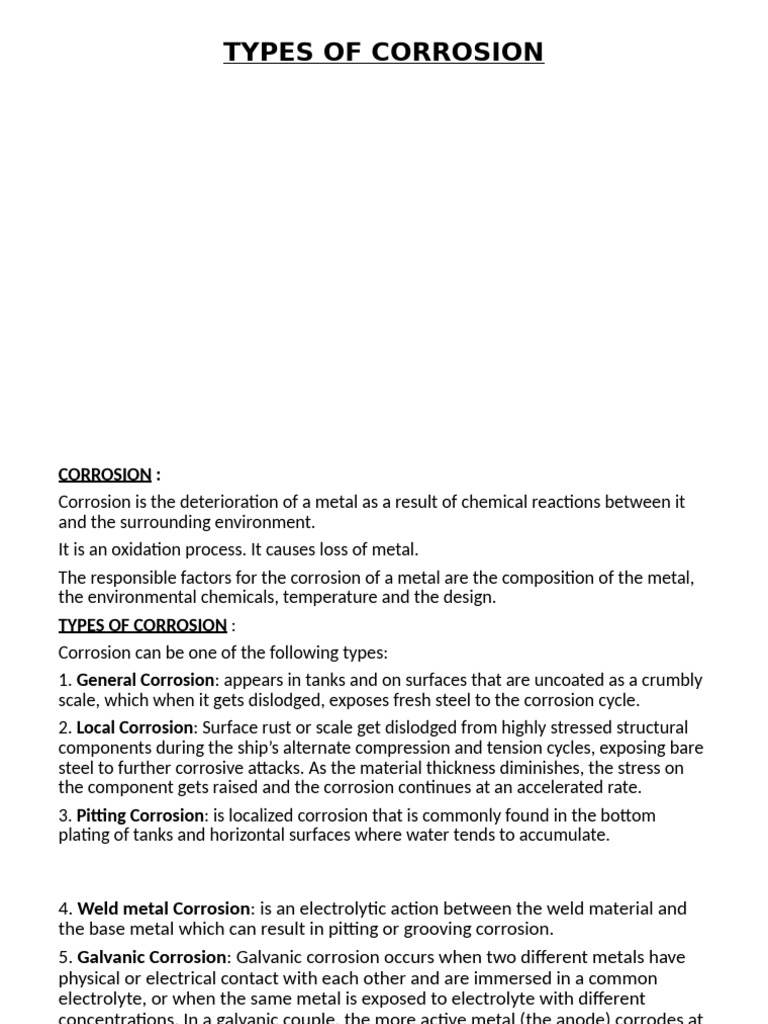 Types of Corrosion | PDF | Corrosion | Anode