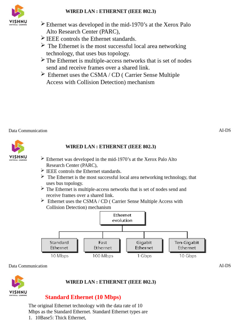 Ethernet and WLAN Overview | PDF | Ethernet | Network Switch