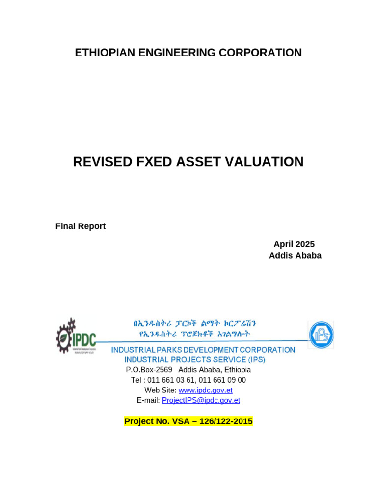 EEC Fixed Asset Valuation Report | PDF | Depreciation | Real Estate ...