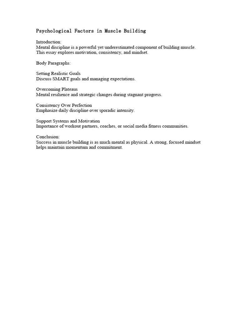 Psychological Factors in Muscle Building | PDF