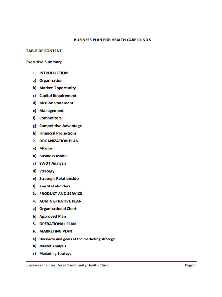 Health Business Plan | PDF