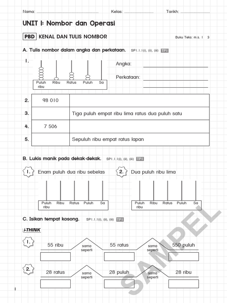 Matematik Th4-Unit 1 | PDF