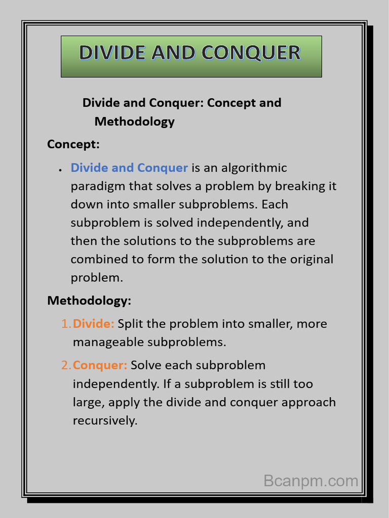 divide and conquer | PDF