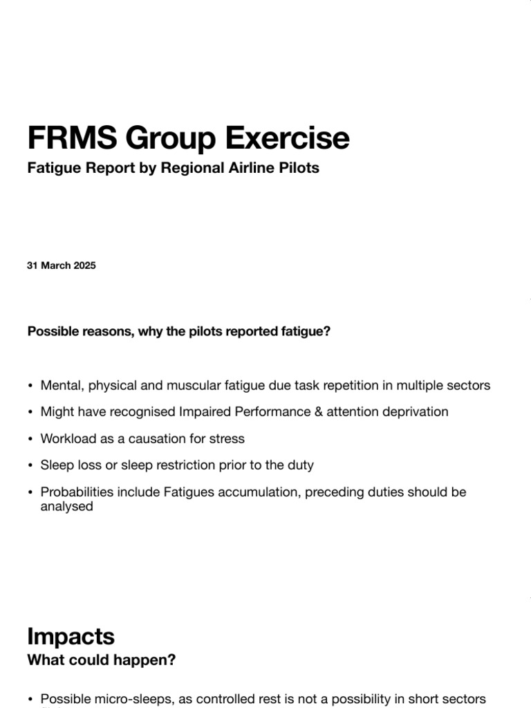 Regional Airline Pilot Fatigue Scenario | PDF | Sleep | Sleep Deprivation