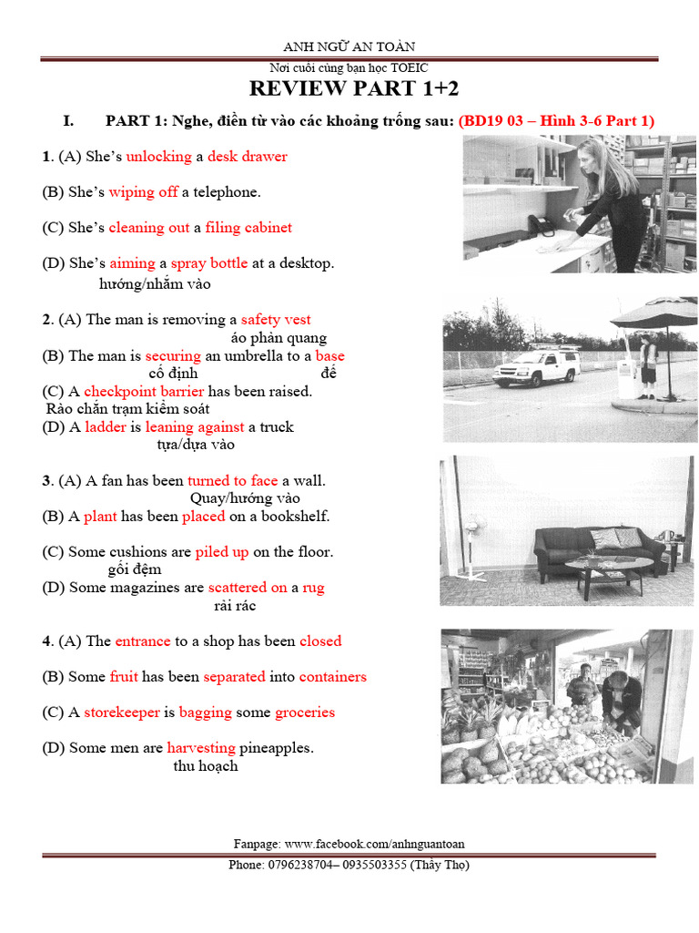 REVIEW PART 1 PART 2 Đáp Án | PDF