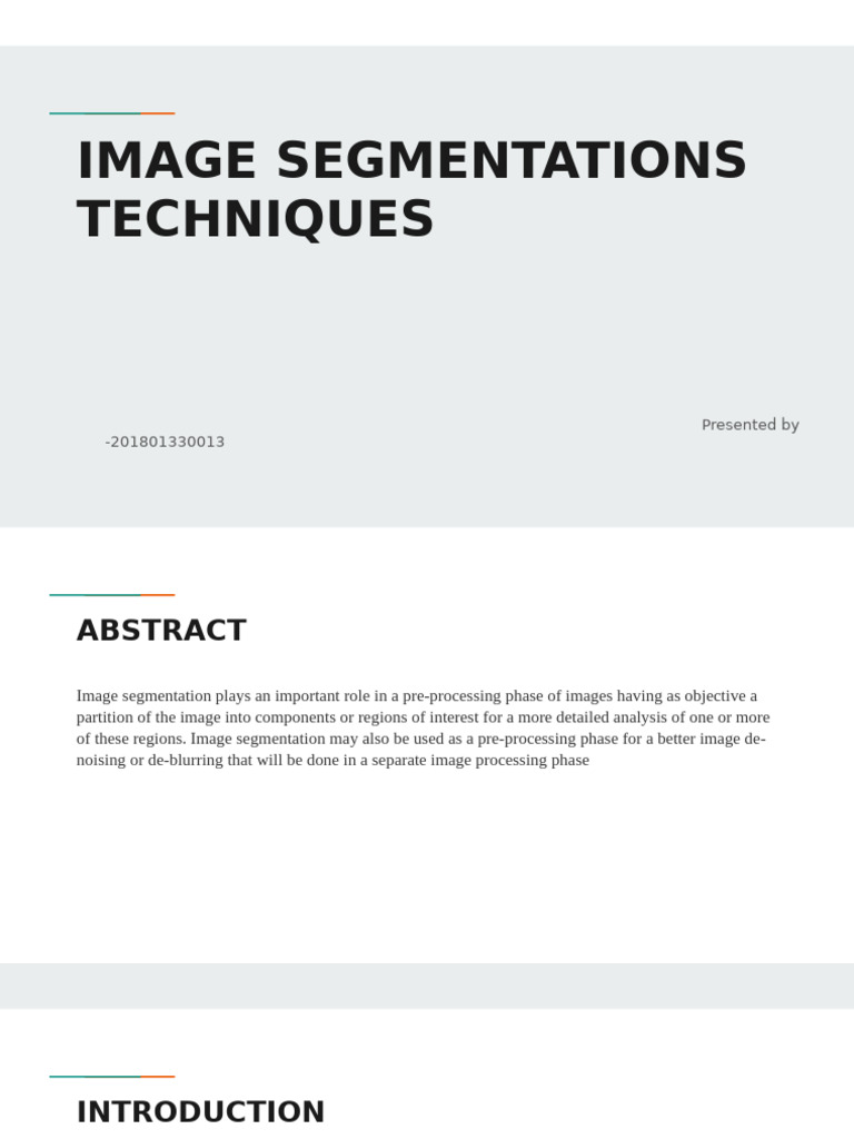 IMAGE SEGMENTATIONS TECHNIQUES | PDF