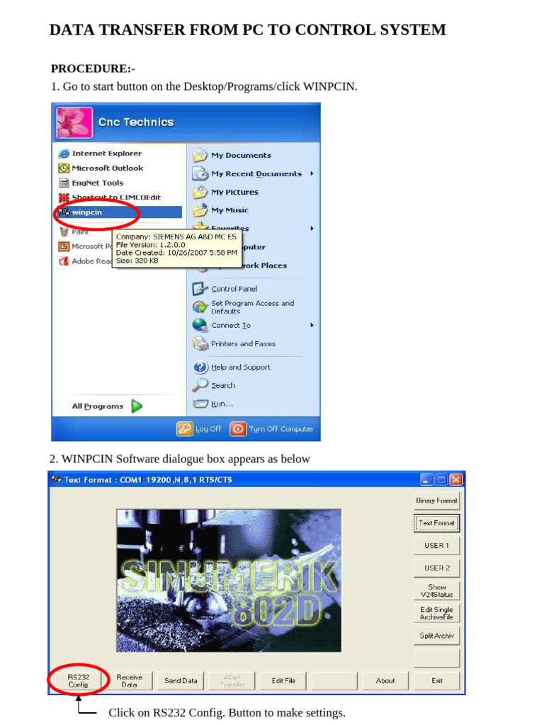 WinPCIN Software Data Transfer Guide | PDF