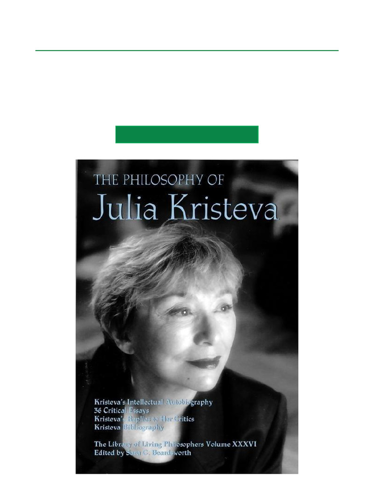 Must Read The Philosophy of Julia Kristeva Full Text PDF | PDF