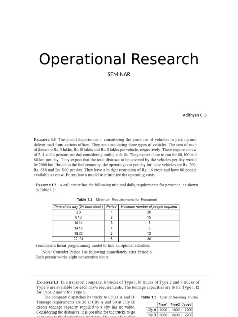 Operational Research | PDF