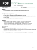 Patient Dangling Procedure Checklist | PDF | Balance (Ability ...