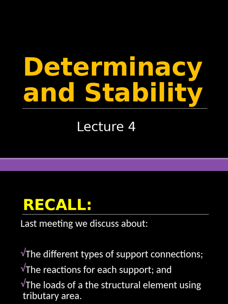 CE131P - Lec4 - Determinacy and Stability | PDF | Applied Mathematics | Mechanics