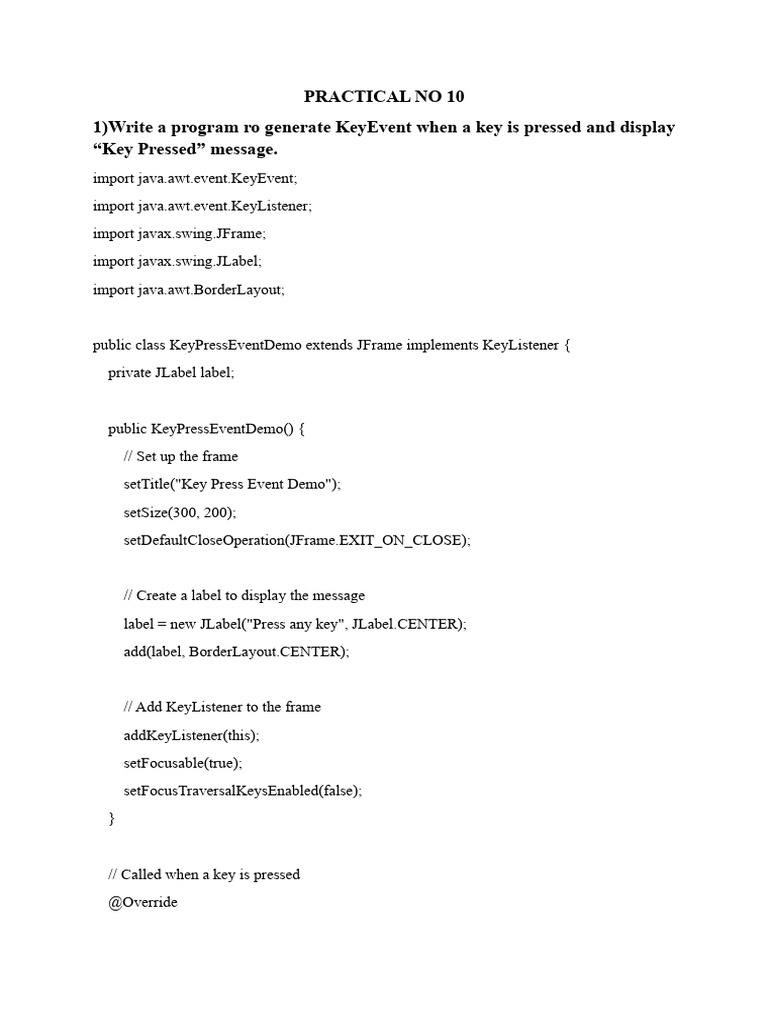 PRACTICAL NO 10 | PDF