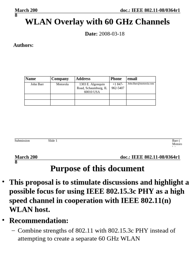 11 08 0364-01-0vht Wlan Overlay With 60ghz Channels | PDF | Wireless ...