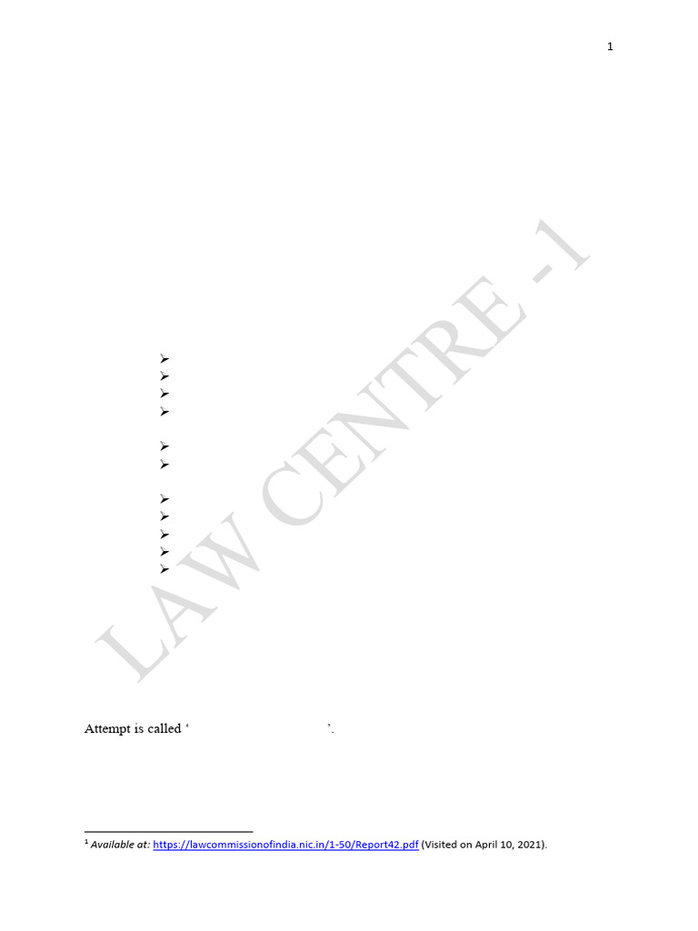 Attmept To Commit Crime Under IPC, 1860 | PDF | Crimes | Crime & Violence